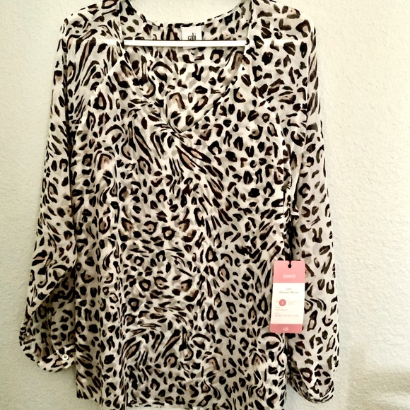 CAbi | Tops | Cabi Leopard Print Glamour Blouse | Poshmark